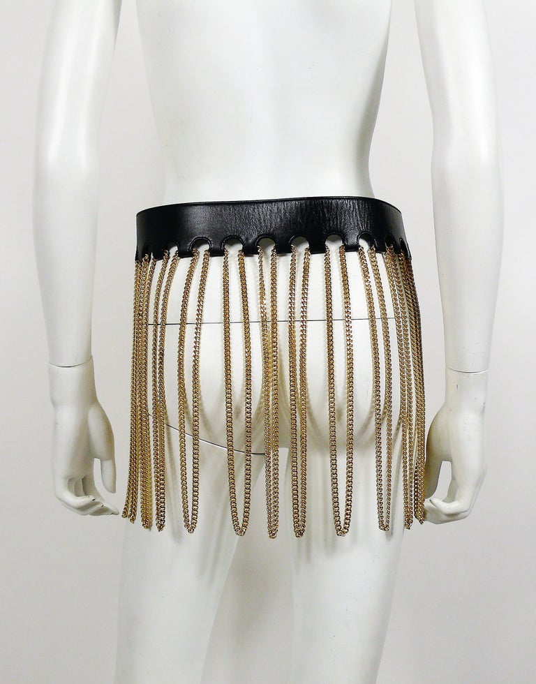 Chanel Vintage Iconic Leather Multi Chain Tassel Runway Belt Fall ...