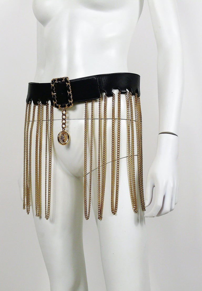 Chanel Vintage Iconic Leather Multi Chain Tassel Runway Belt Fall ...