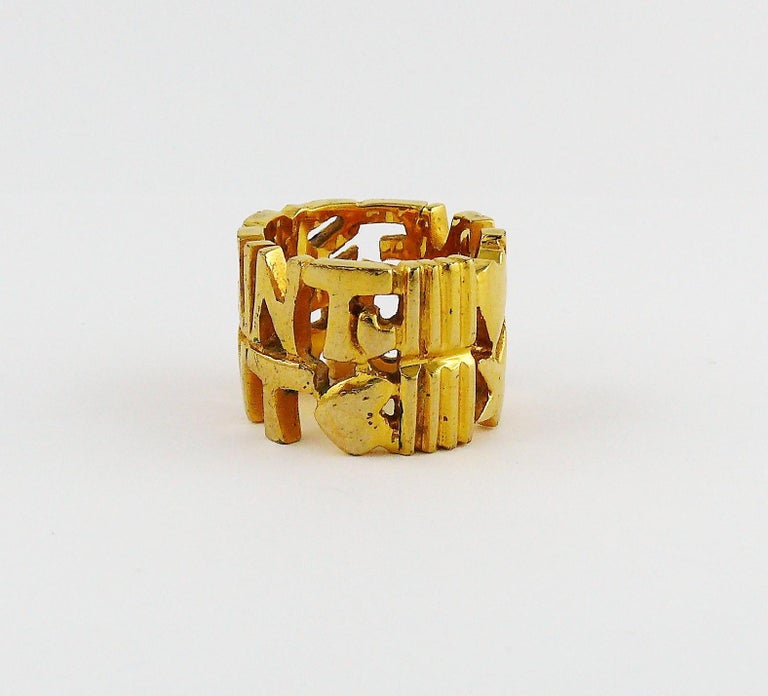 Yves Saint Laurent YSL Vintage Gold Toned Ring at 1stDibs