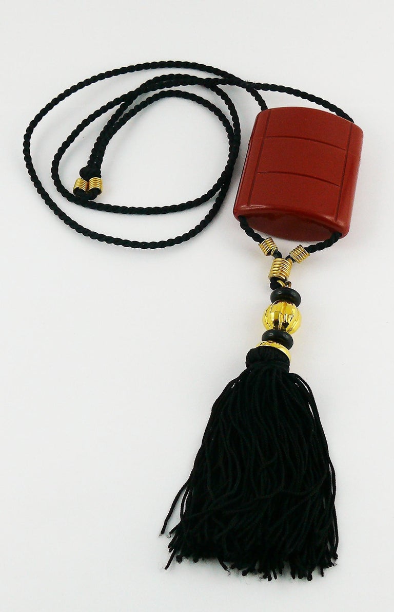 Yves Saint Laurent YSL Vintage Opium Inro Pendant Necklace at 1stDibs