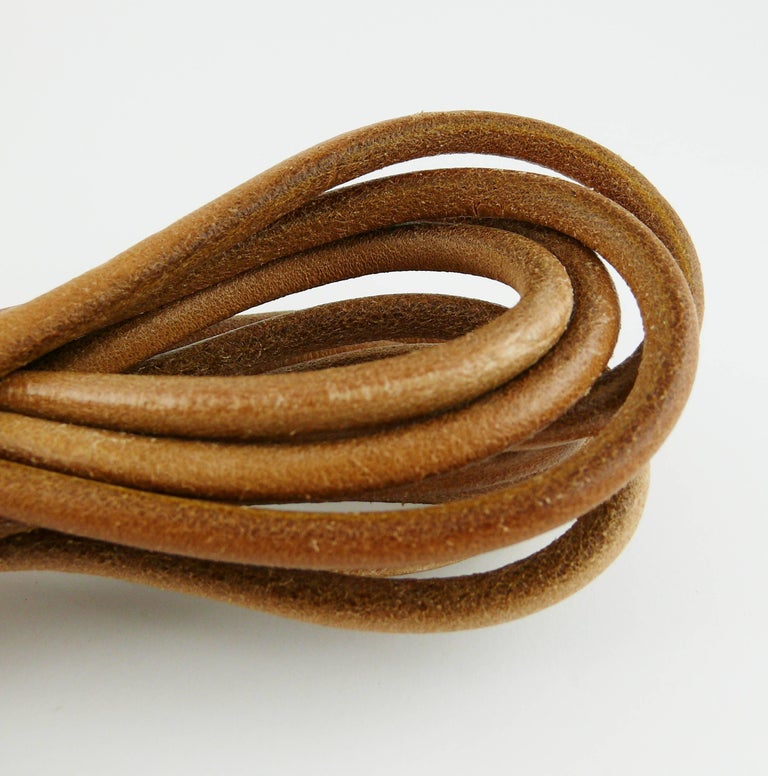 Hermes Limited Edition "A Sporting Life" Wood and Leather Jumping Rope ...