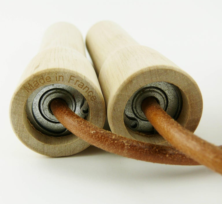 Hermes Limited Edition "A Sporting Life" Wood and Leather Jumping Rope ...