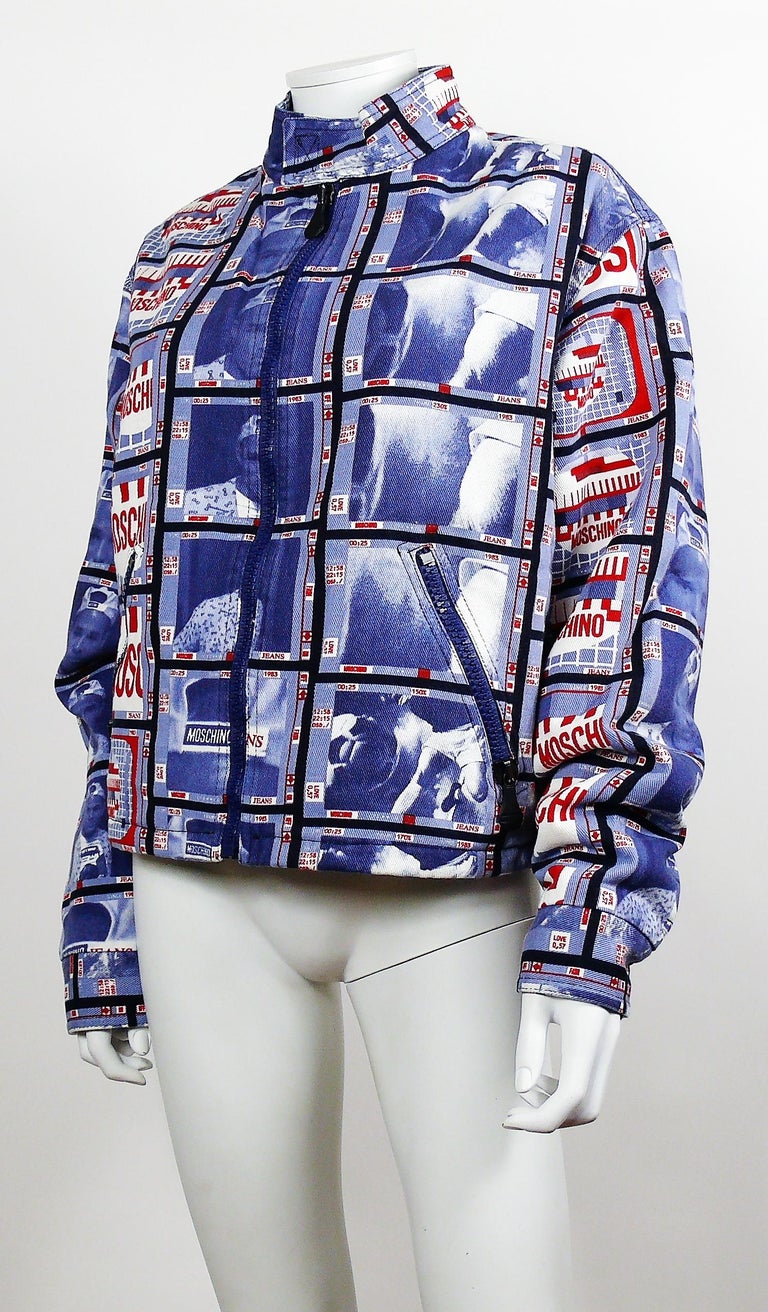 Moschino Vintage 1990s TV Screen Print Jacket US Size 32 at 1stDibs