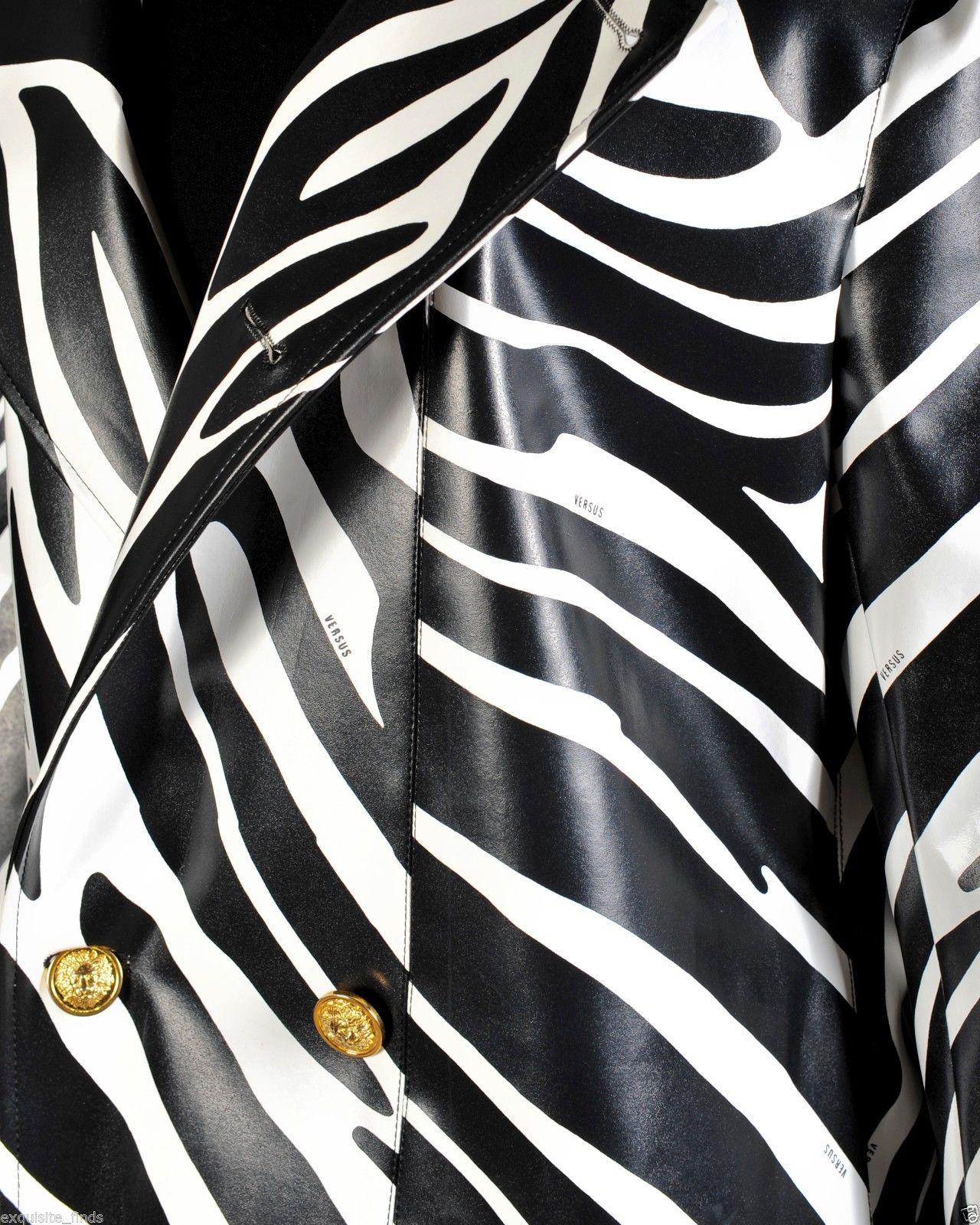 NEW VERSACE VERSUS MEN'S WATERPROOF ZEBRA PRINT COAT for MEN For Sale ...
