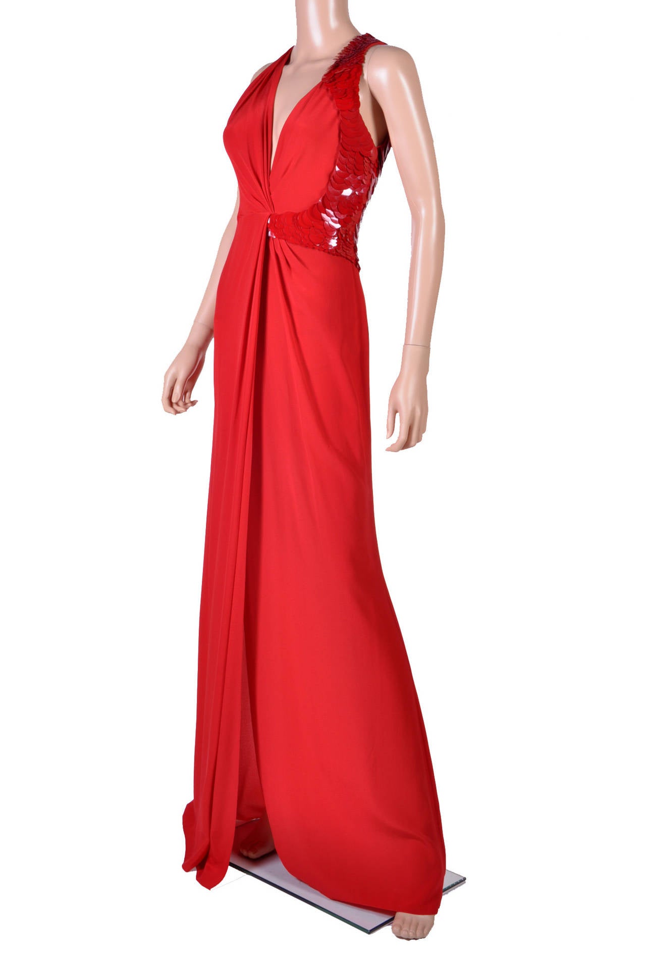 VERSACE Embellished Red Silk Gown on Emmy's list of the most iconic ...