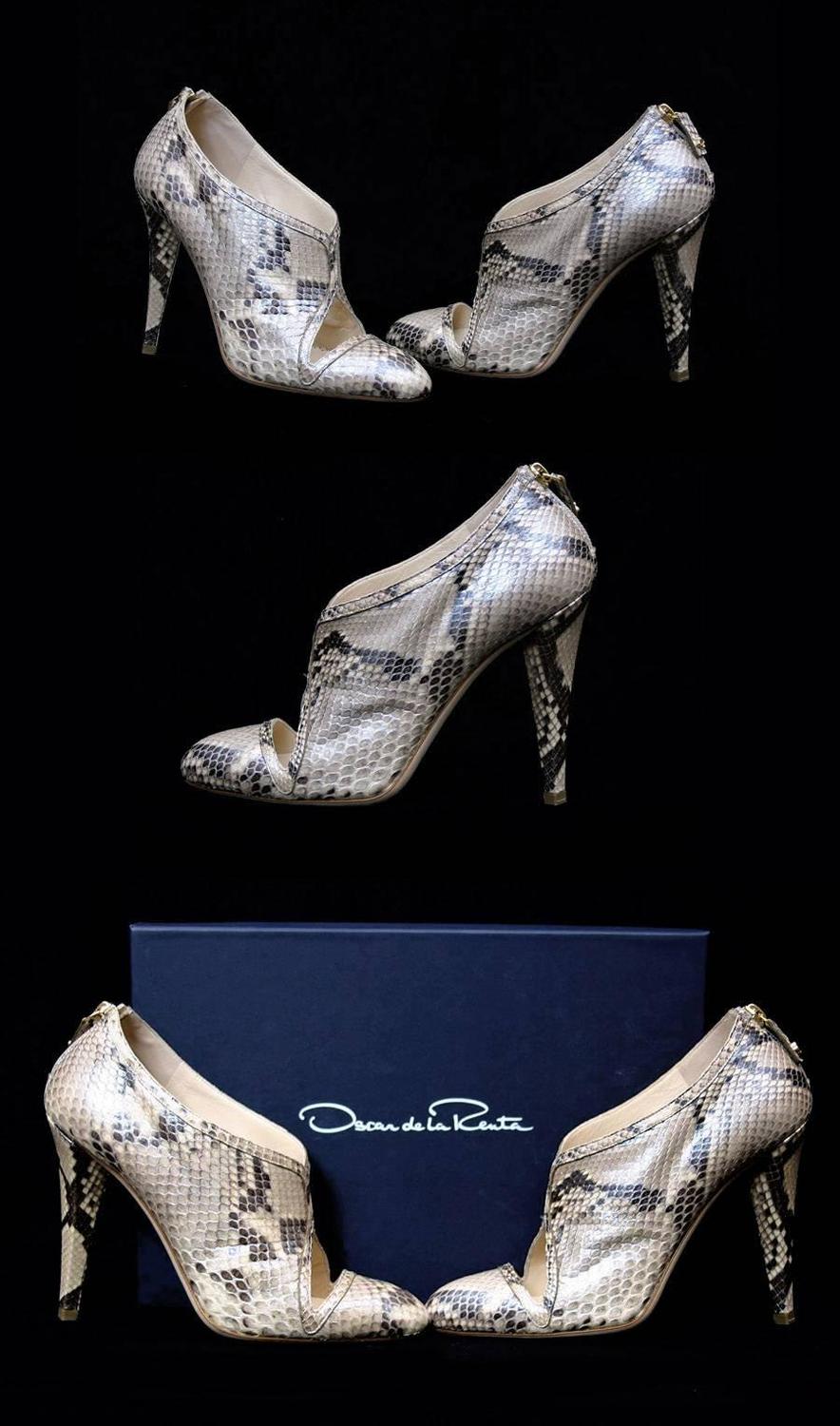 New OSCAR DE LA RENTA PYTHON SHOE BOOTS For Sale at 1stdibs
