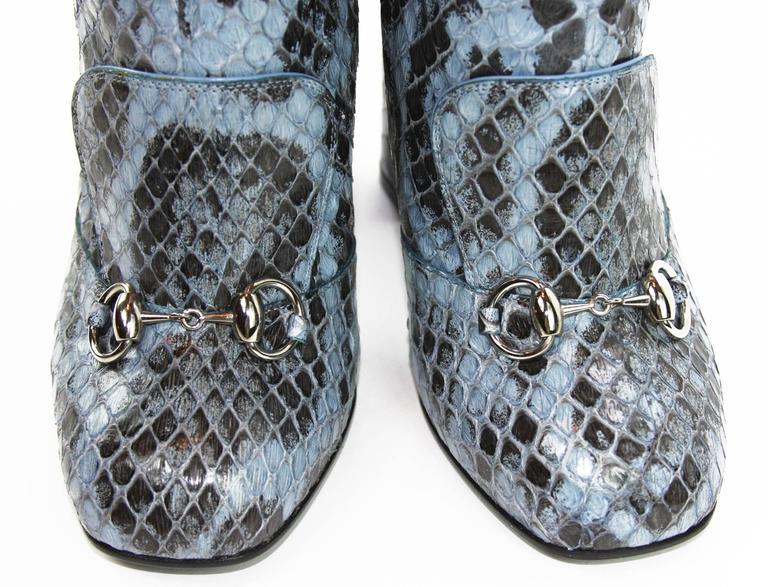 New GUCCI PYTHON HORSEBIT KNEE HIGH BOOT AQUAMARINE at 1stDibs