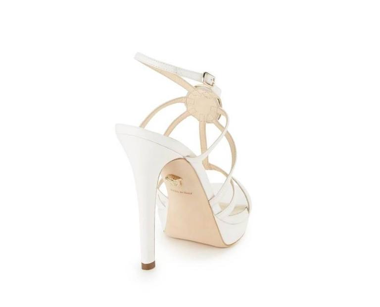 VERSACE PLATFORM WHITE LEATHER MEDUSA EMBELLISHED SANDALS New at ...