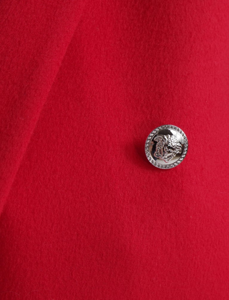 F/W 2013 Look#35 Versace Long Wool Cashmere Coat In Red at 1stDibs ...