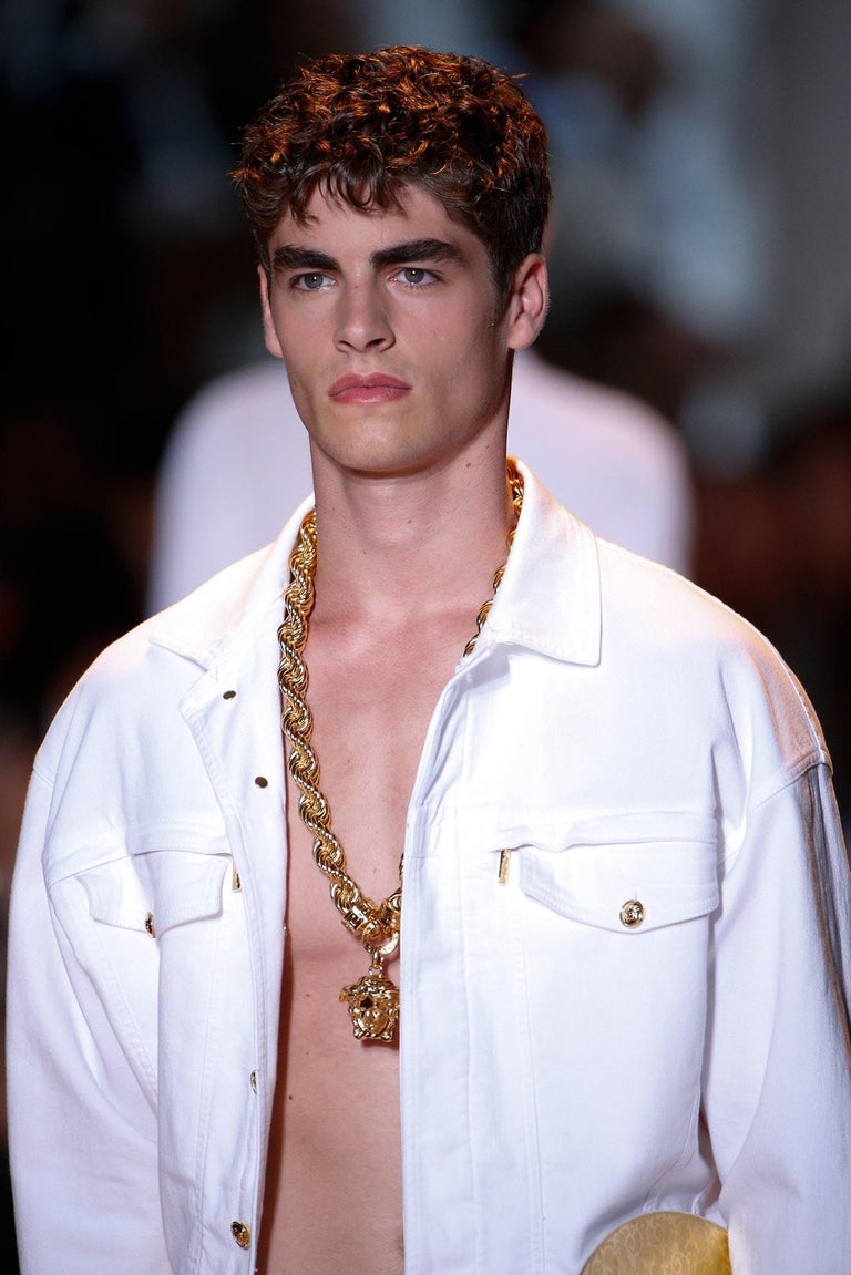 New Versace Runway 24K Gold Plated Medusa Chain Necklace as seen on ...