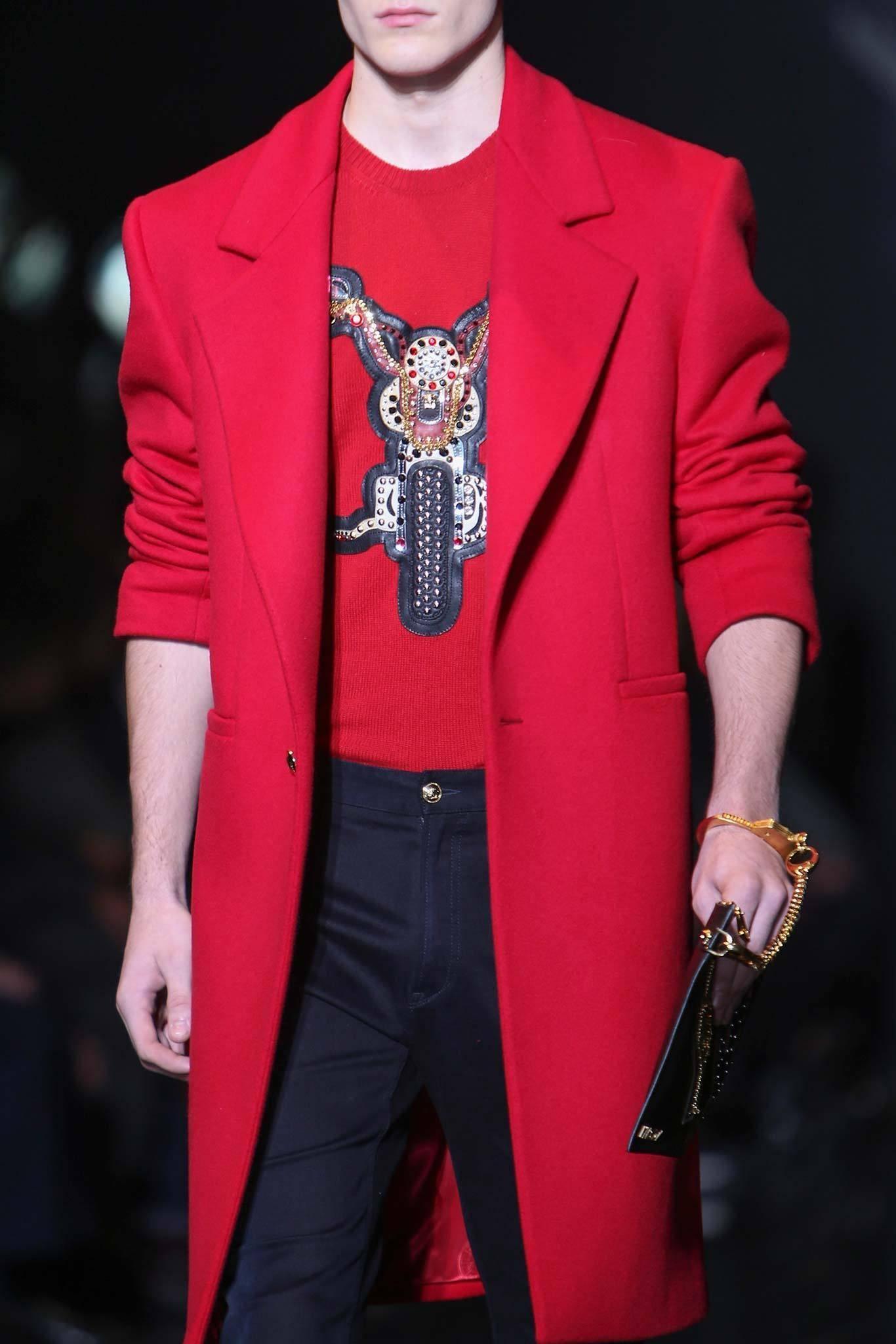 New VERSACE RED JEWEL EMBELLISHED 100% CASHMERE CREWNECK SWEATER For ...