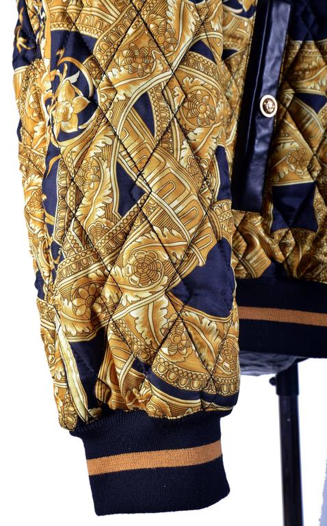 35th ANNIVERSARY VERSACE QUILTED SILK BOMBER JACKET at 1stDibs ...