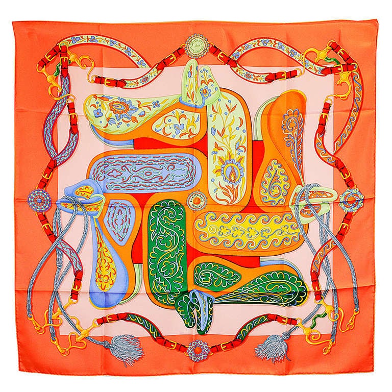 Sensational Hermes Silk Scarf at 1stDibs
