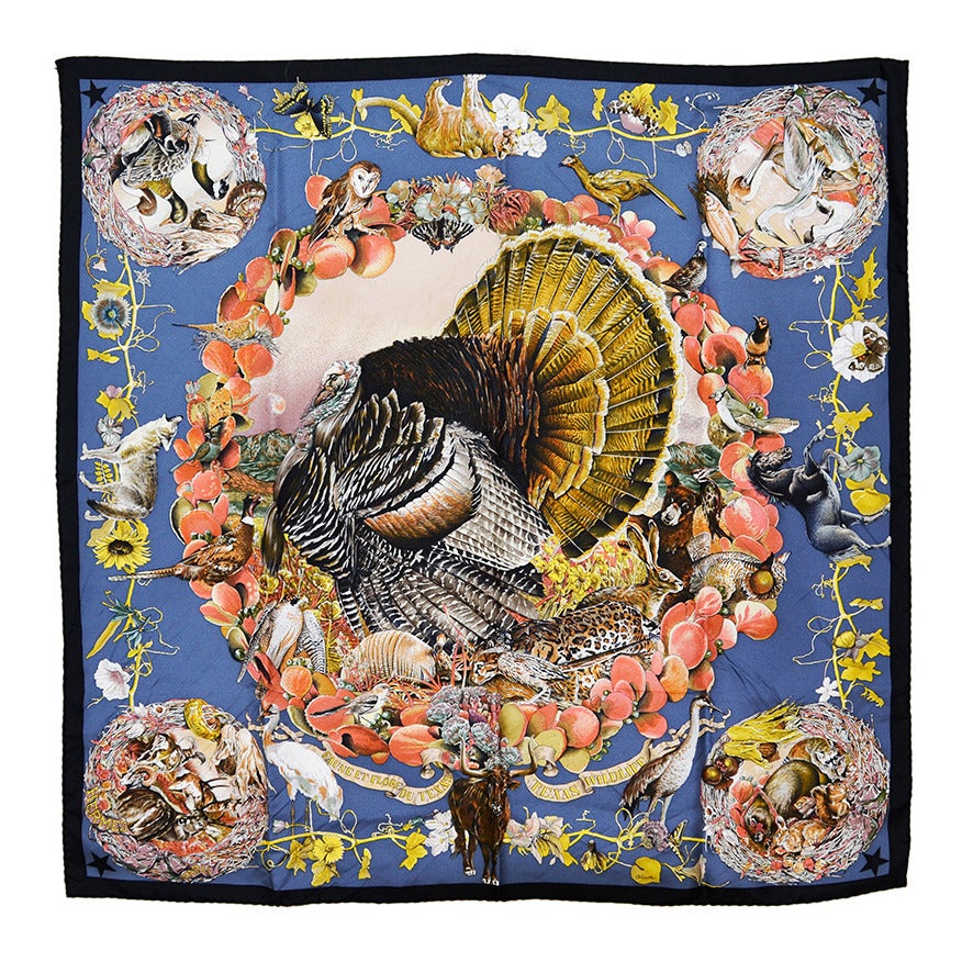 Iconic Hermes Texas Wildlife Scarf at 1stDibs