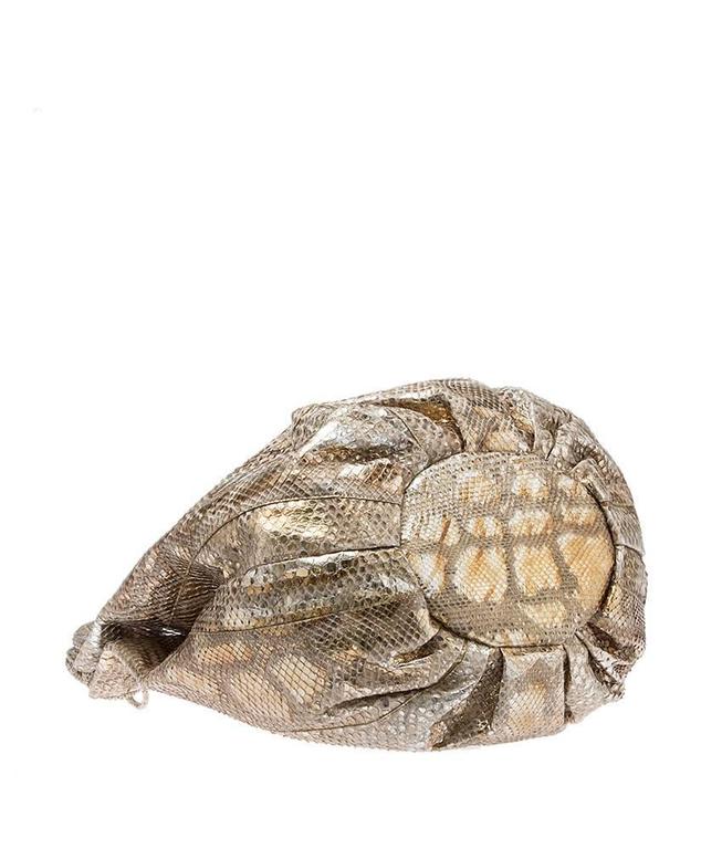 2000s Nancy Gonzalez Gold and Silver Metallic Python Molurus Shoulder ...