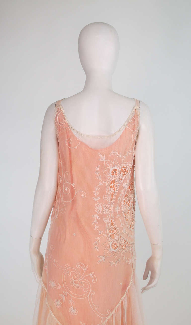 1920s ivory embroidered tambour work dress at 1stDibs | ivory work ...