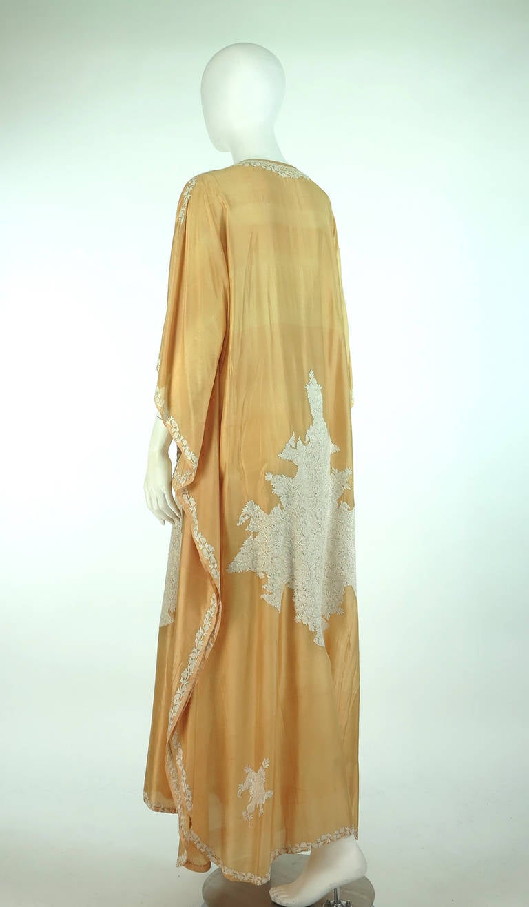 1960s India golden silk heavily embroidered caftan For Sale at 1stDibs ...