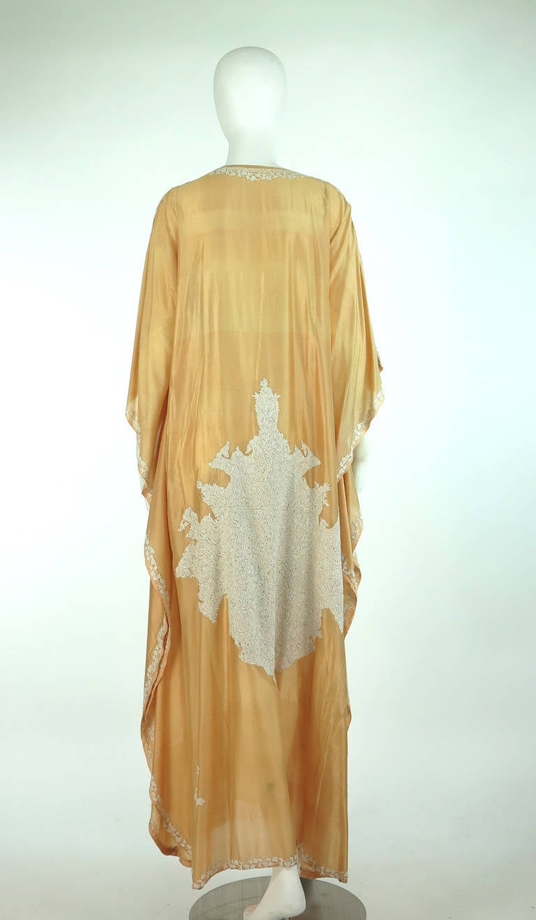 1960s India golden silk heavily embroidered caftan For Sale at 1stDibs ...