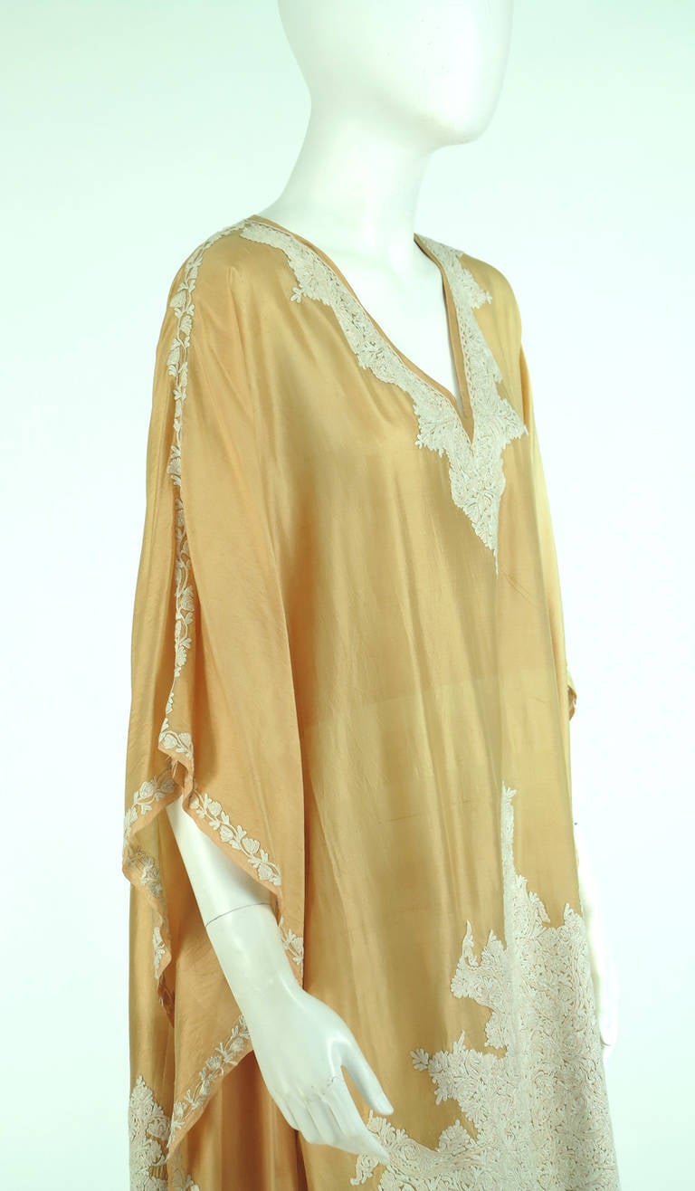 1960s India golden silk heavily embroidered caftan For Sale at 1stDibs ...