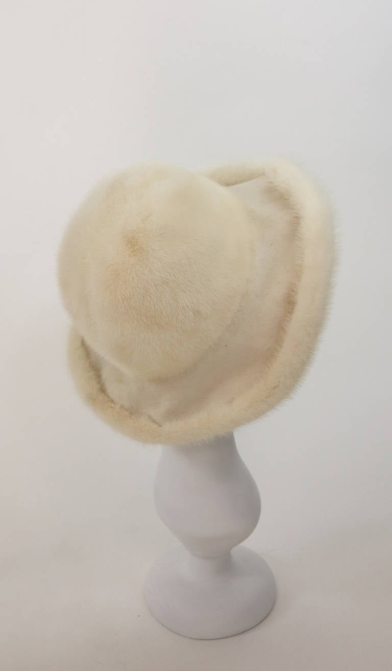 1970s Fabiani white mink fur wide brim hat at 1stDibs | fabiani white ...