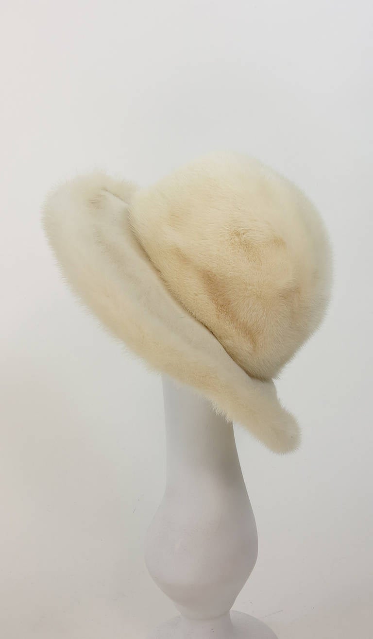 1970s Fabiani white mink fur wide brim hat at 1stDibs | fabiani white ...