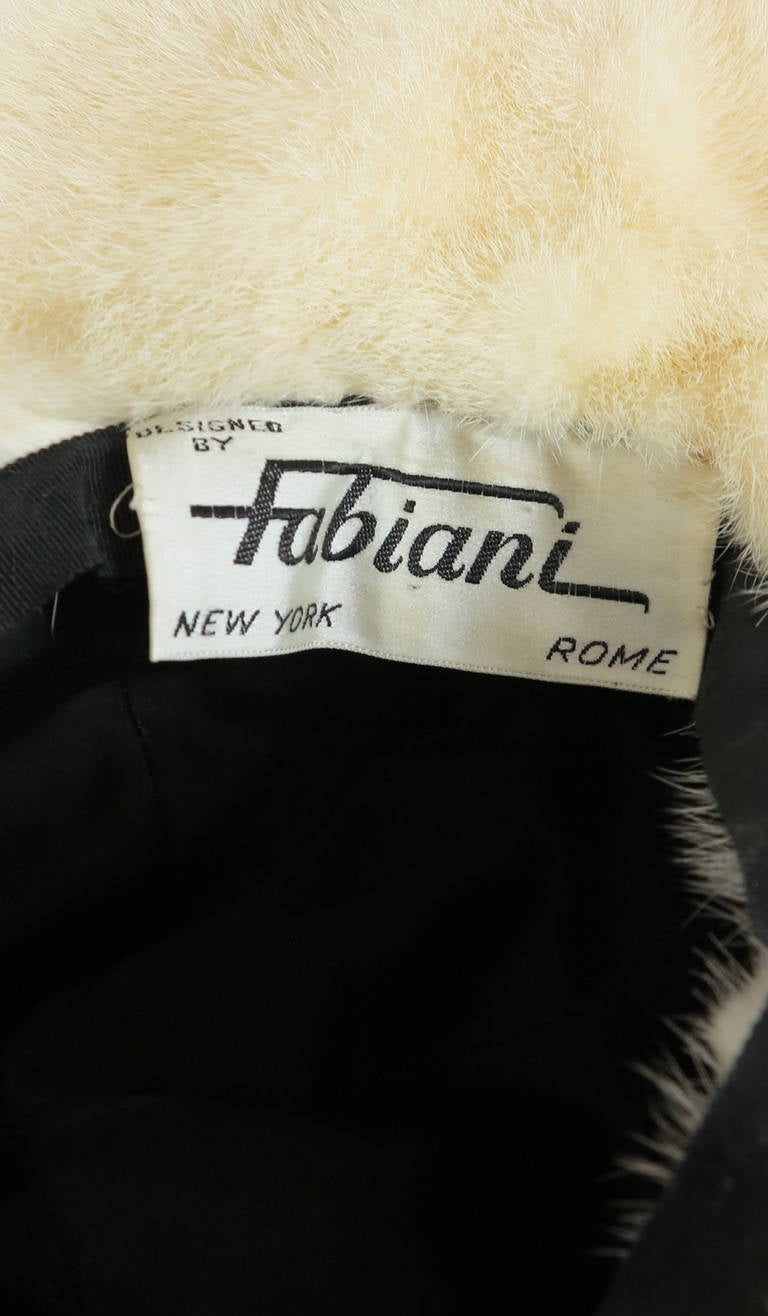 1970s Fabiani white mink fur wide brim hat at 1stDibs | fabiani white ...