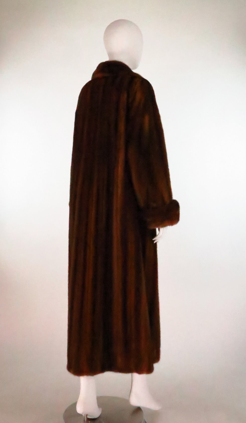 Maximilian Full length chestnut mink fur coat 1990s at 1stDibs