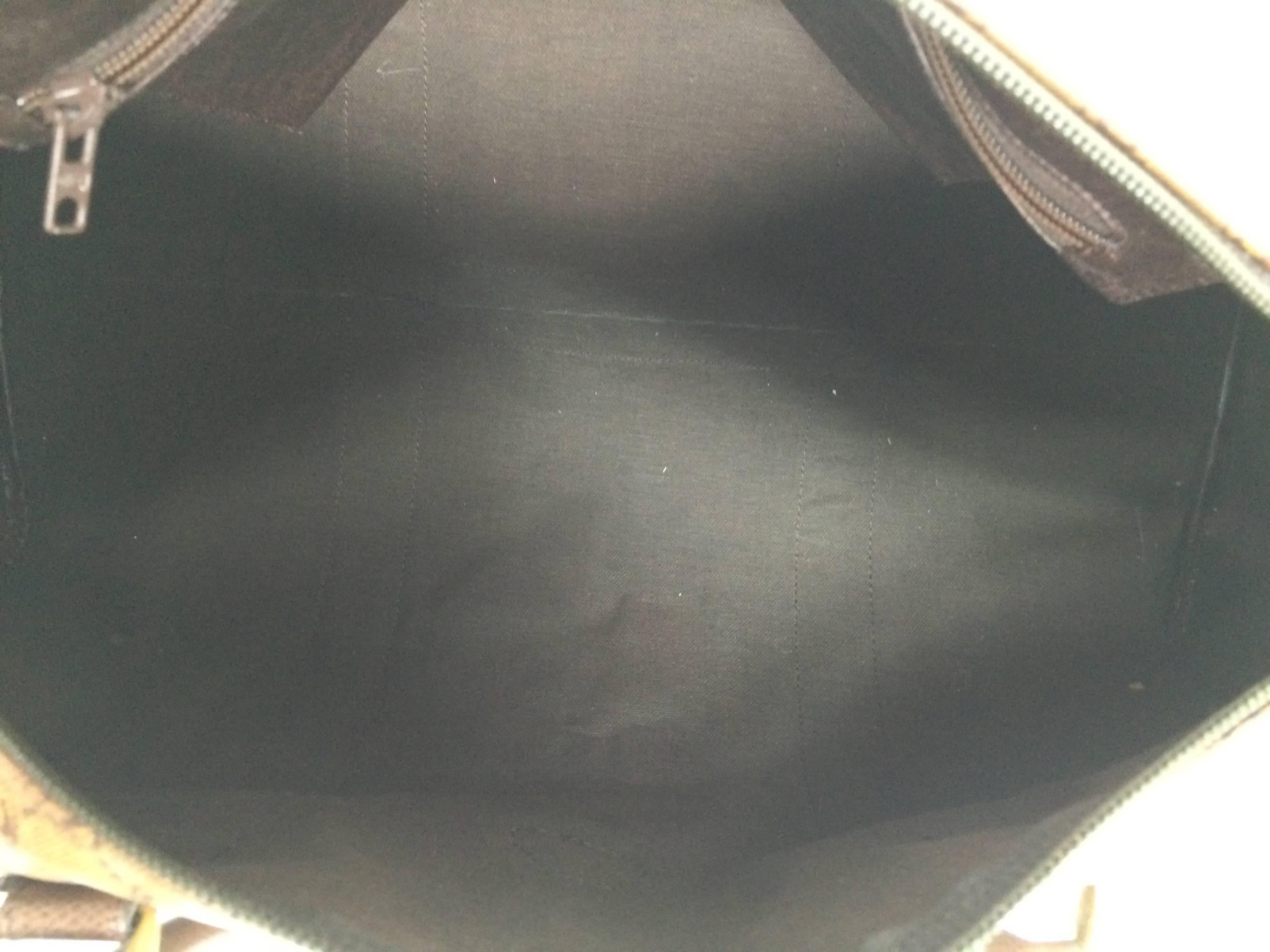 Morabito Paris rare glazed canvas leather trim carry on tote bag 1970s ...