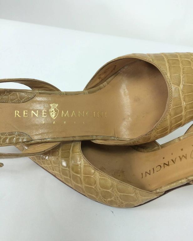 Rene Mancini Paris blond alligator sling back high heel pumps 36 For ...