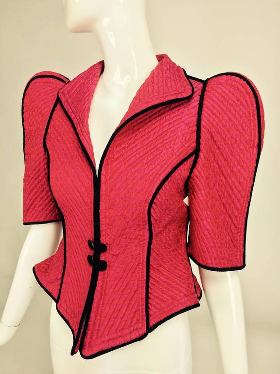 Penny Green art to wear quilted corset style jacket 1980s at 1stDibs