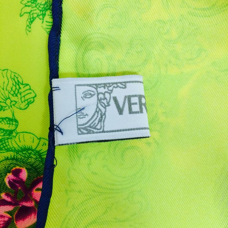 Versace DV Donatella Versace orchid and sea life silk scarf 34" x 34 ...