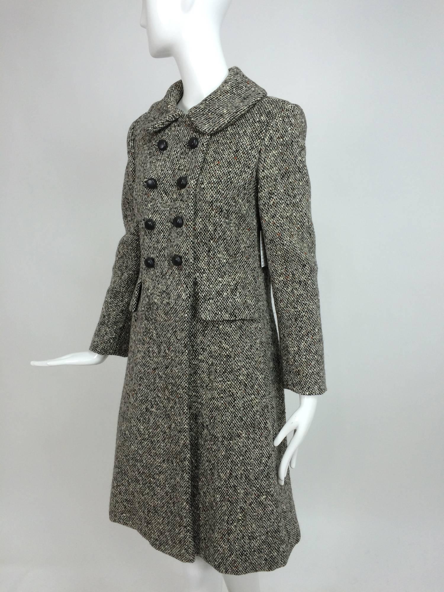Vintage Donald Brooks brown and white tweed coat dress 1960s at 1stDibs ...