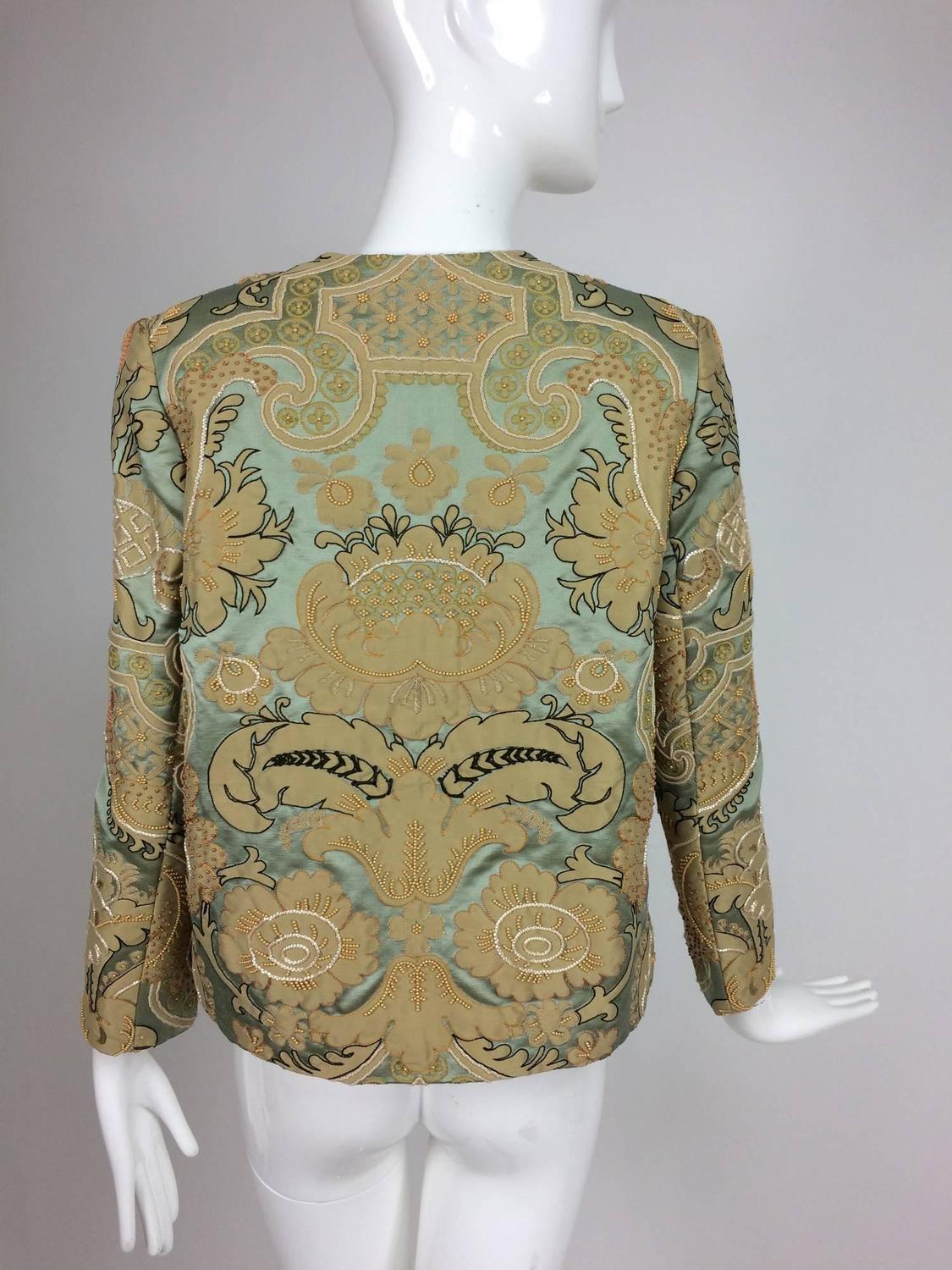Exquisite custom made French Silk applliqued and embroidered jacket ...