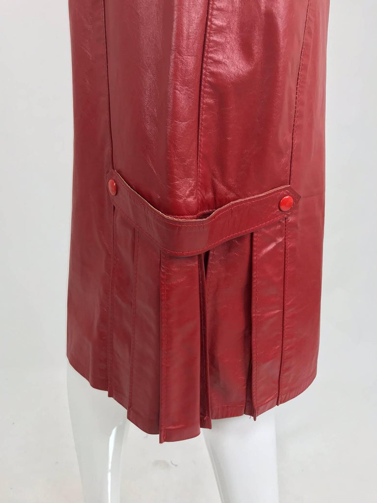 Vintage red leather pleat hem skirt 1950s For Sale at 1stDibs | red ...