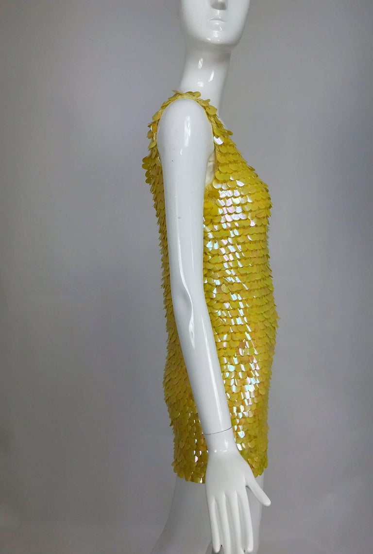 Bright yellow mod palette mini chemise dress 1960s at 1stDibs