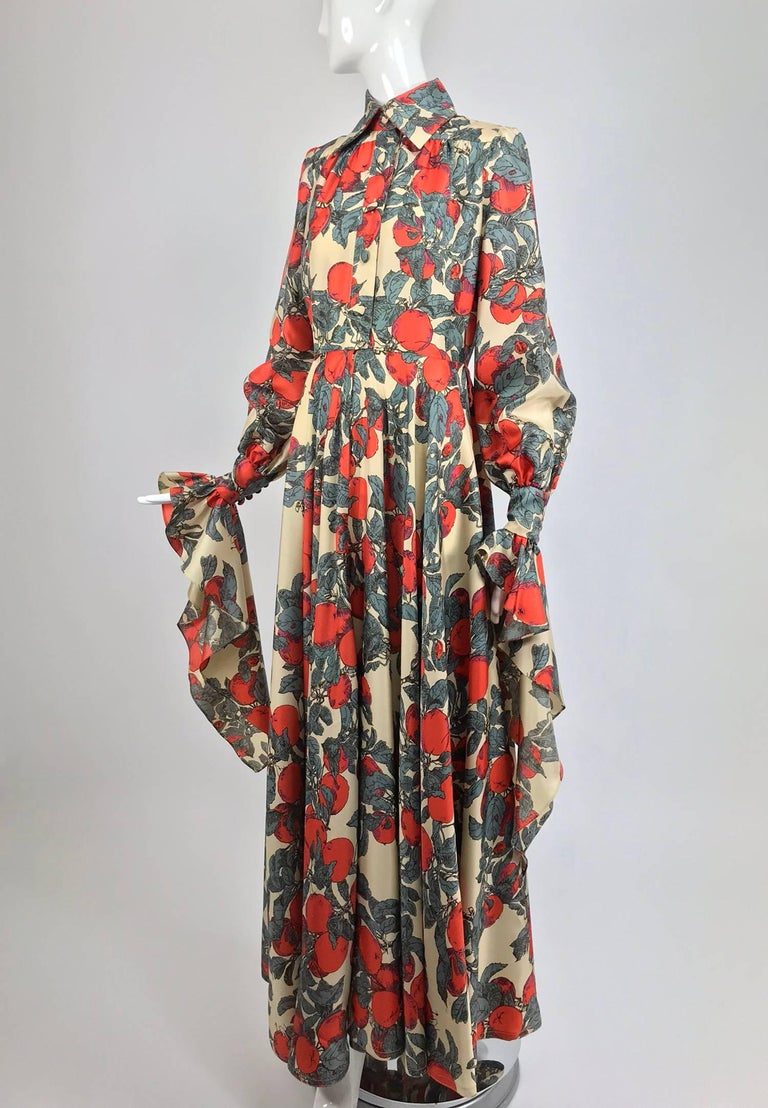 John Bates iconic apple print dress for Jean Varon 1970s at 1stDibs