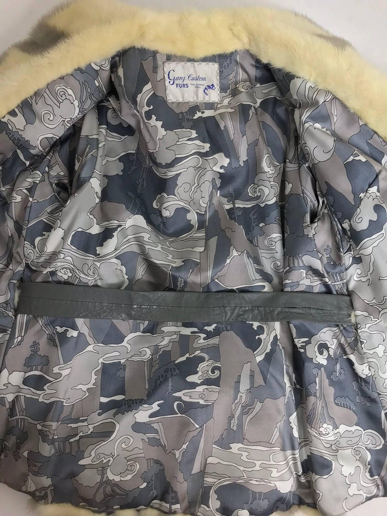 Mink jacket in a pieced grid pattern from the 1970s For Sale at 1stDibs