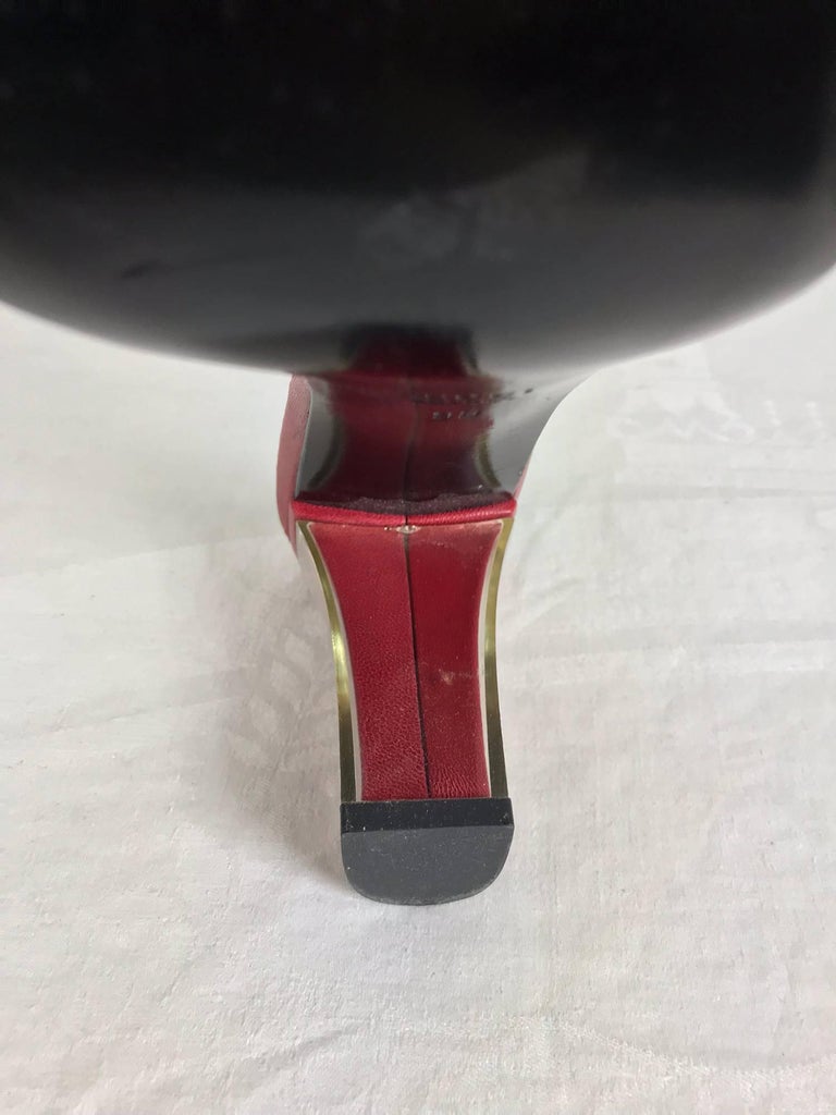 Gucci wine red leather Lucite heel mules 9B Unworn For Sale at 1stDibs