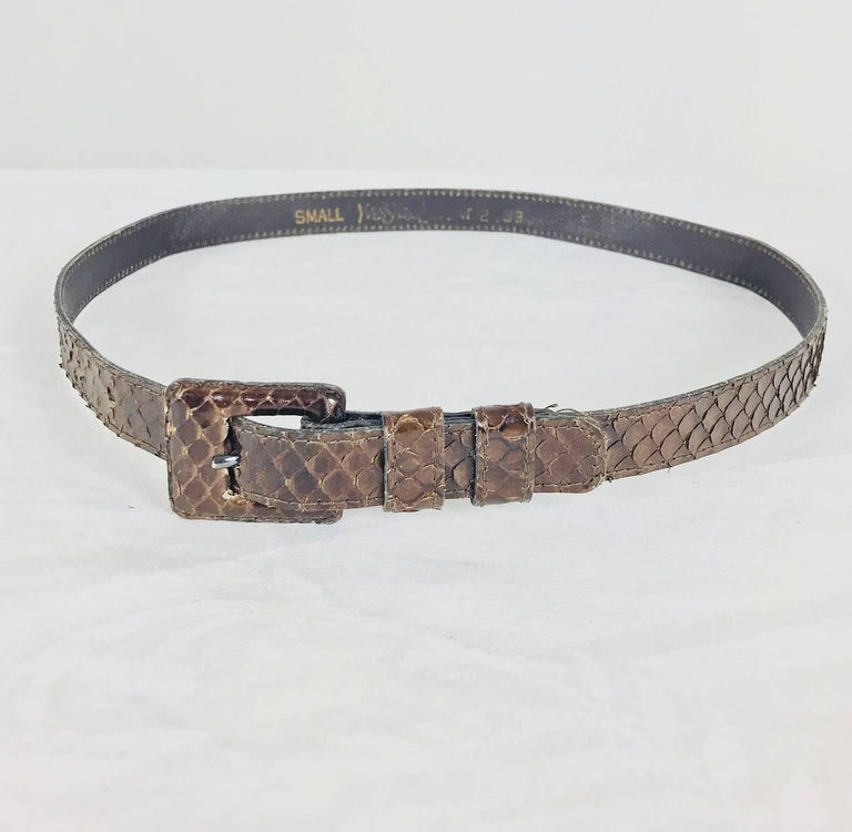 Yves Saint Laurent skinny brown snake skin belt at 1stDibs | ysl snake belt, saint laurent snake ...
