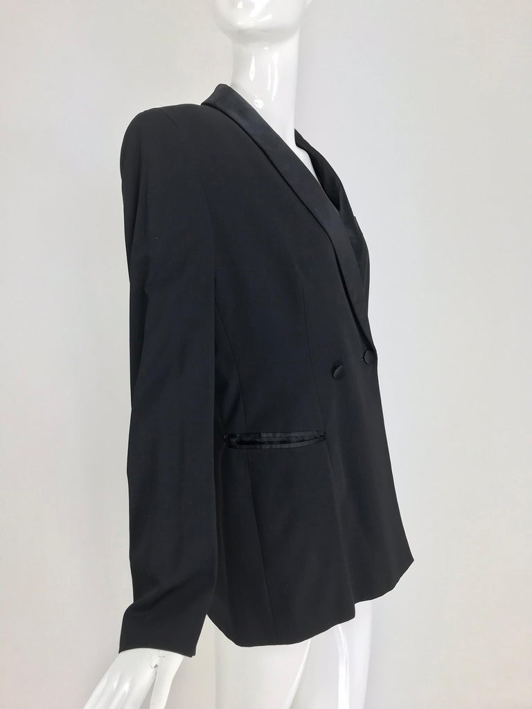 Giorgio Armani Womens Classic Tuxedo Jacket Black Wool and Satin For Sale at 1stDibs | armani ...