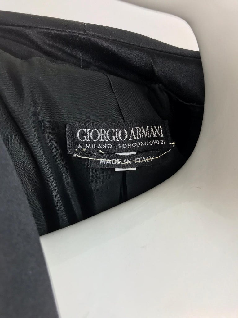 Giorgio Armani Womens Classic Tuxedo Jacket Black Wool and Satin For Sale at 1stDibs | armani ...