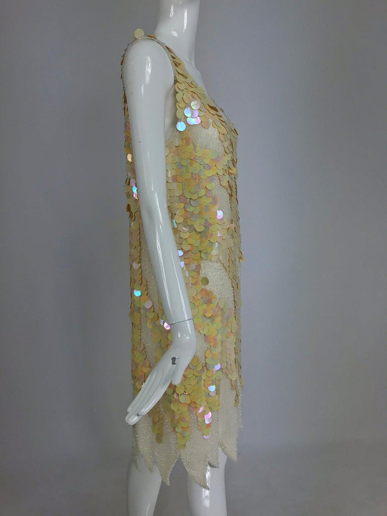 Swee Lo Beaded Iridescent Paillette 1920s flapper style dress, 1980s at ...