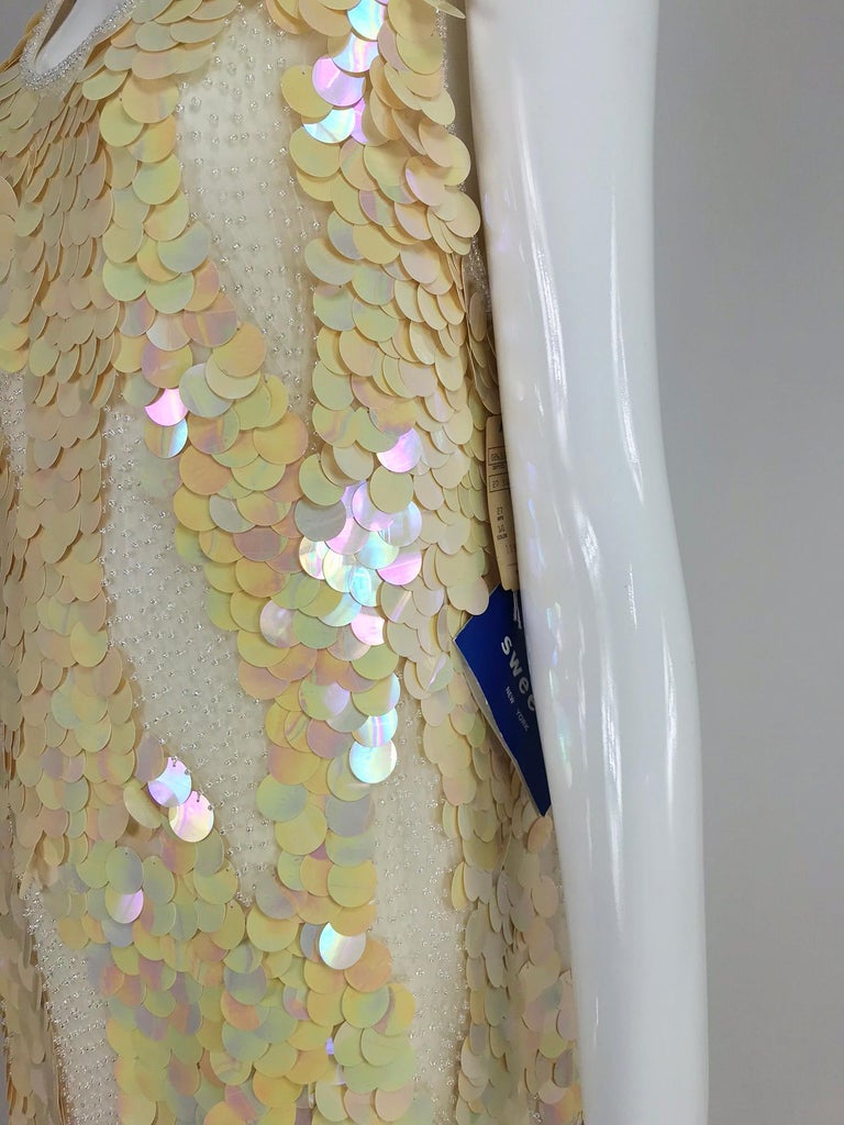 Swee Lo Beaded Iridescent Paillette 1920s flapper style dress, 1980s at ...