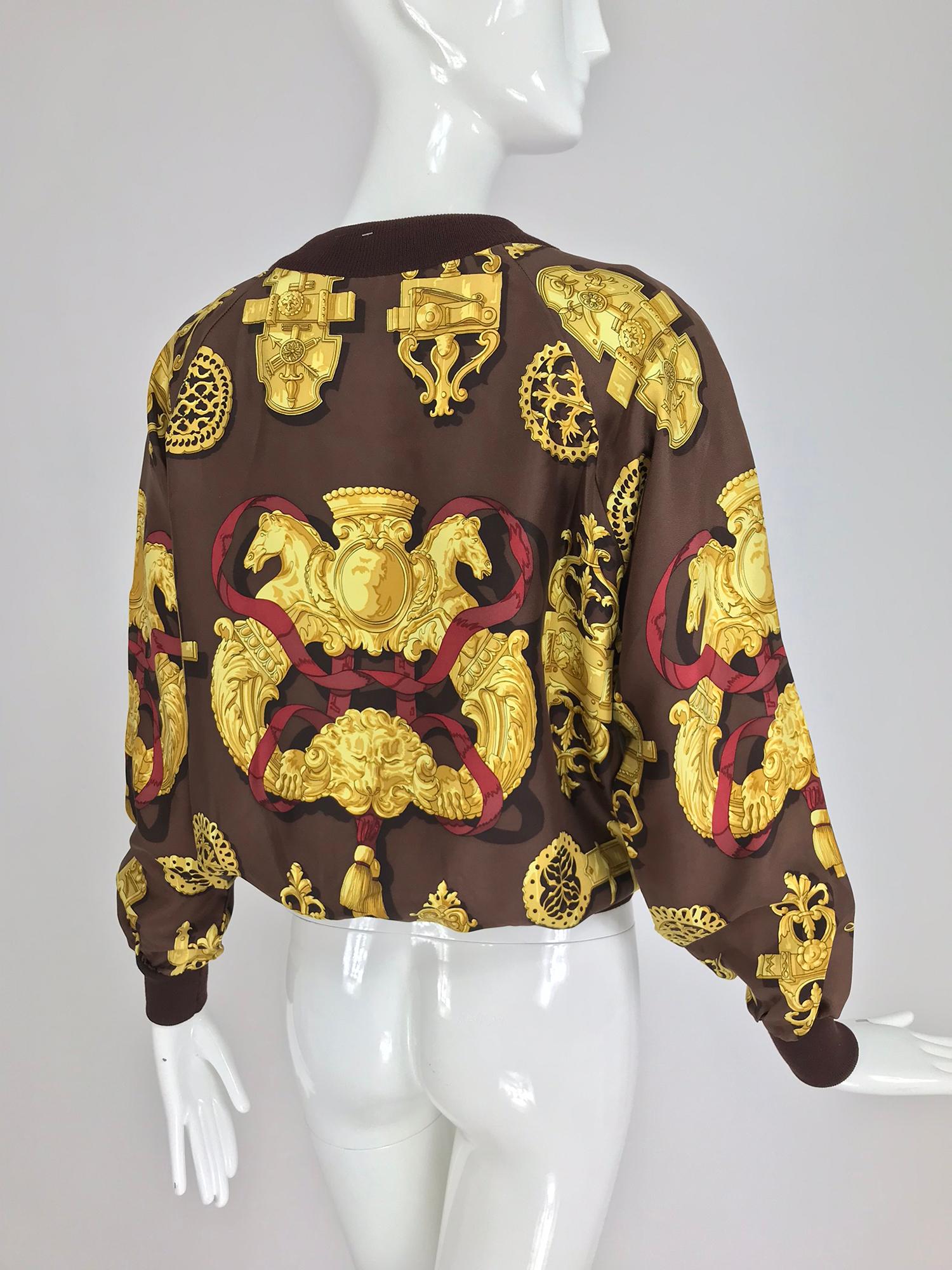 Hermes Ferronnerie Silk Twill Wool Knit Trim Shirt Sweater Caty Latham ...