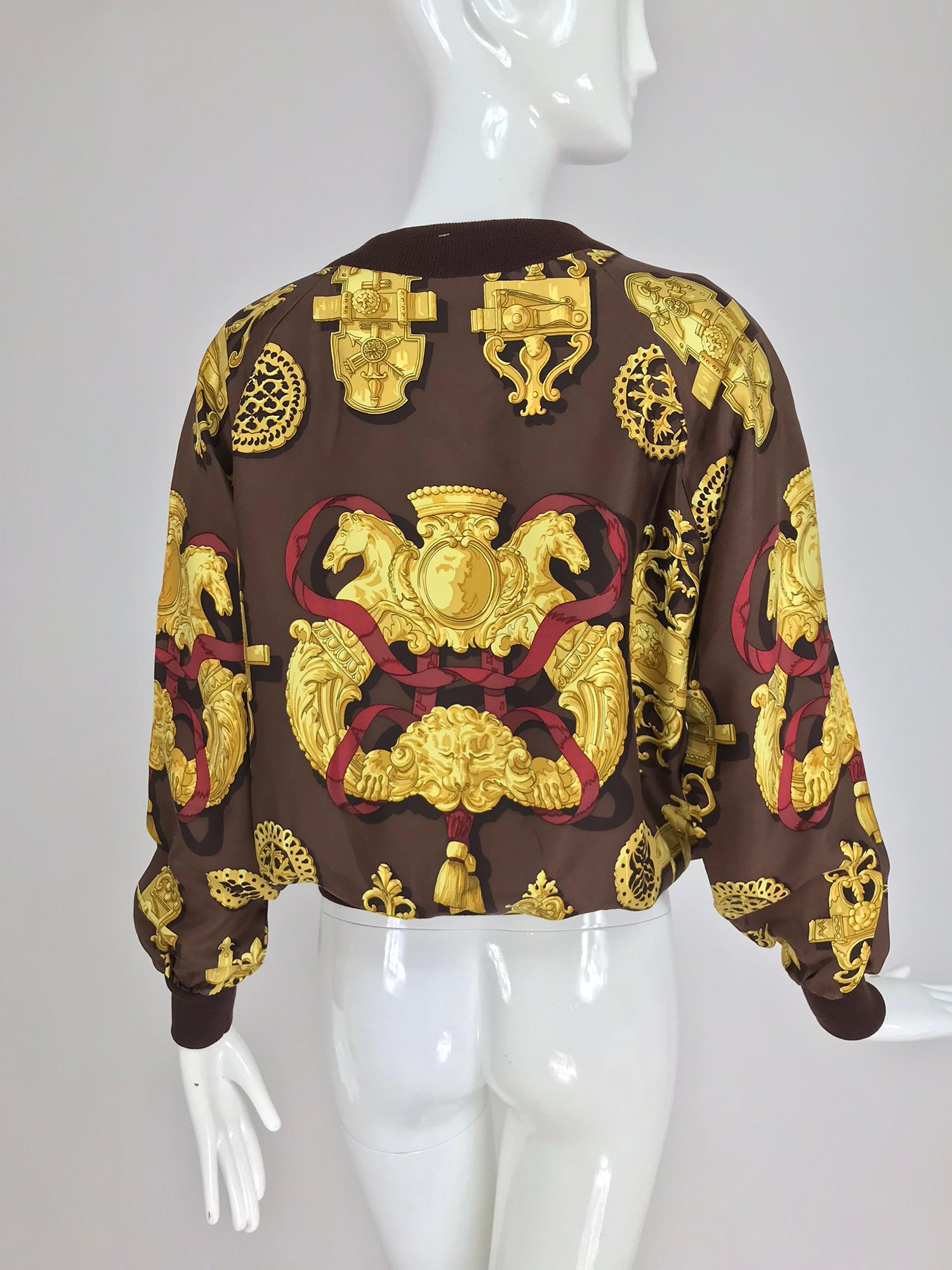 Hermes Ferronnerie Silk Twill Wool Knit Trim Shirt Sweater Caty Latham ...