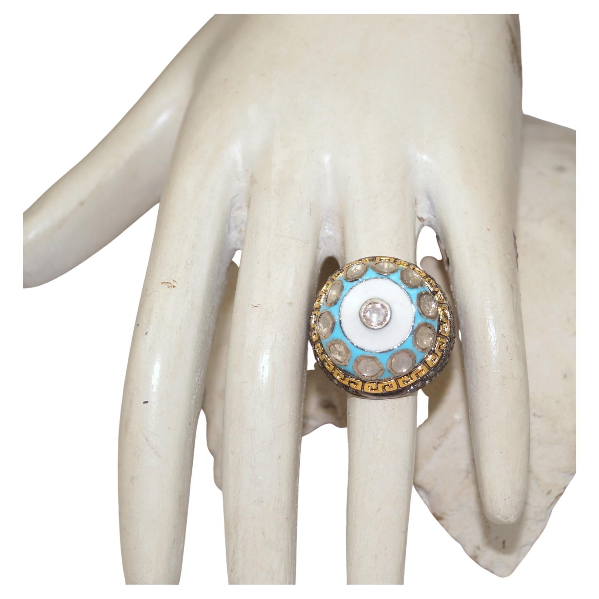 IGI Certified 4.90 Carat Diamond Polki Ring Rose cut Diamond Statement ...