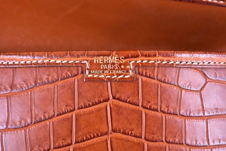 Hermes Jige Mini 20cm Matte Fauve Crocodile Niloticus Clutch Pochette ...