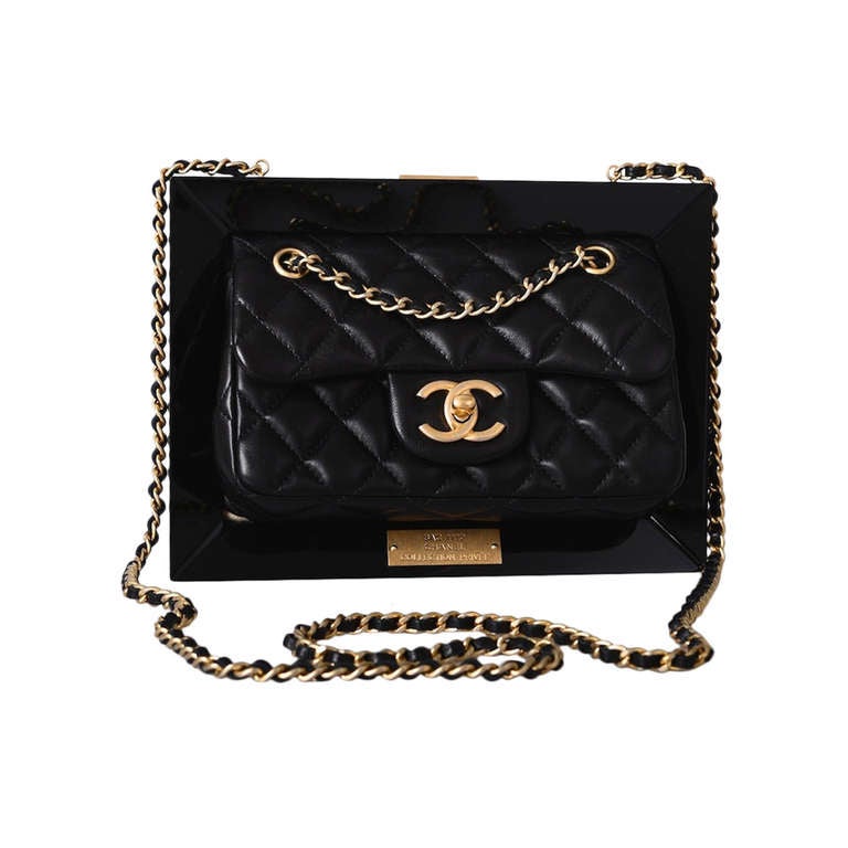 LIMITED EDITION RUNWAY CHANEL FRAME BAG PLEXIGLASS U MUST c at 1stDibs