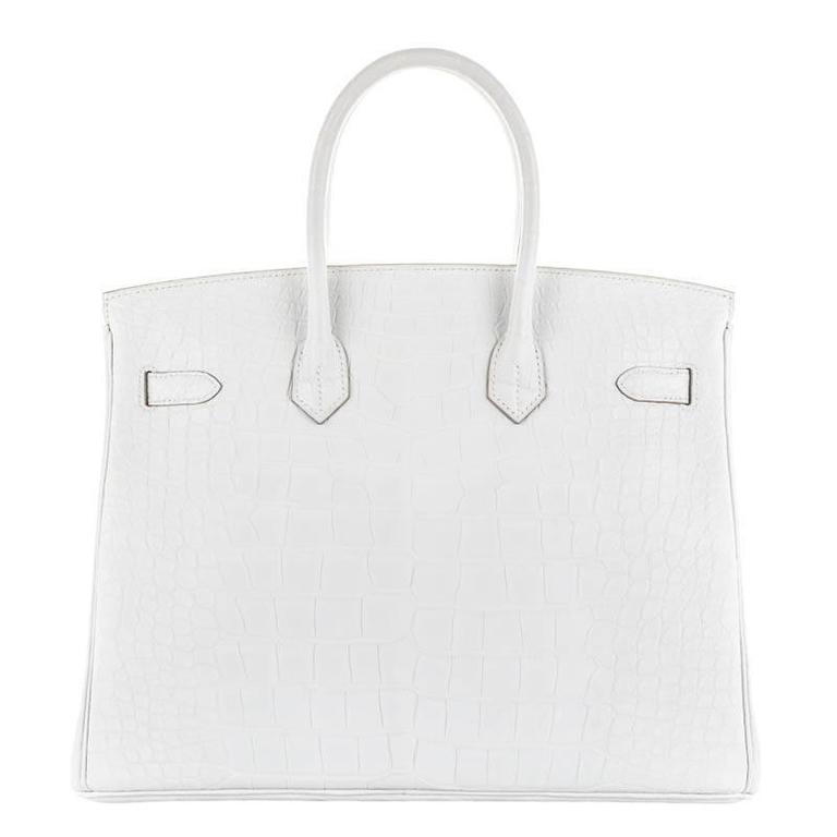 Hermes Birkin 35cm Nuage White Alligator Palladium Hardware JaneFinds ...