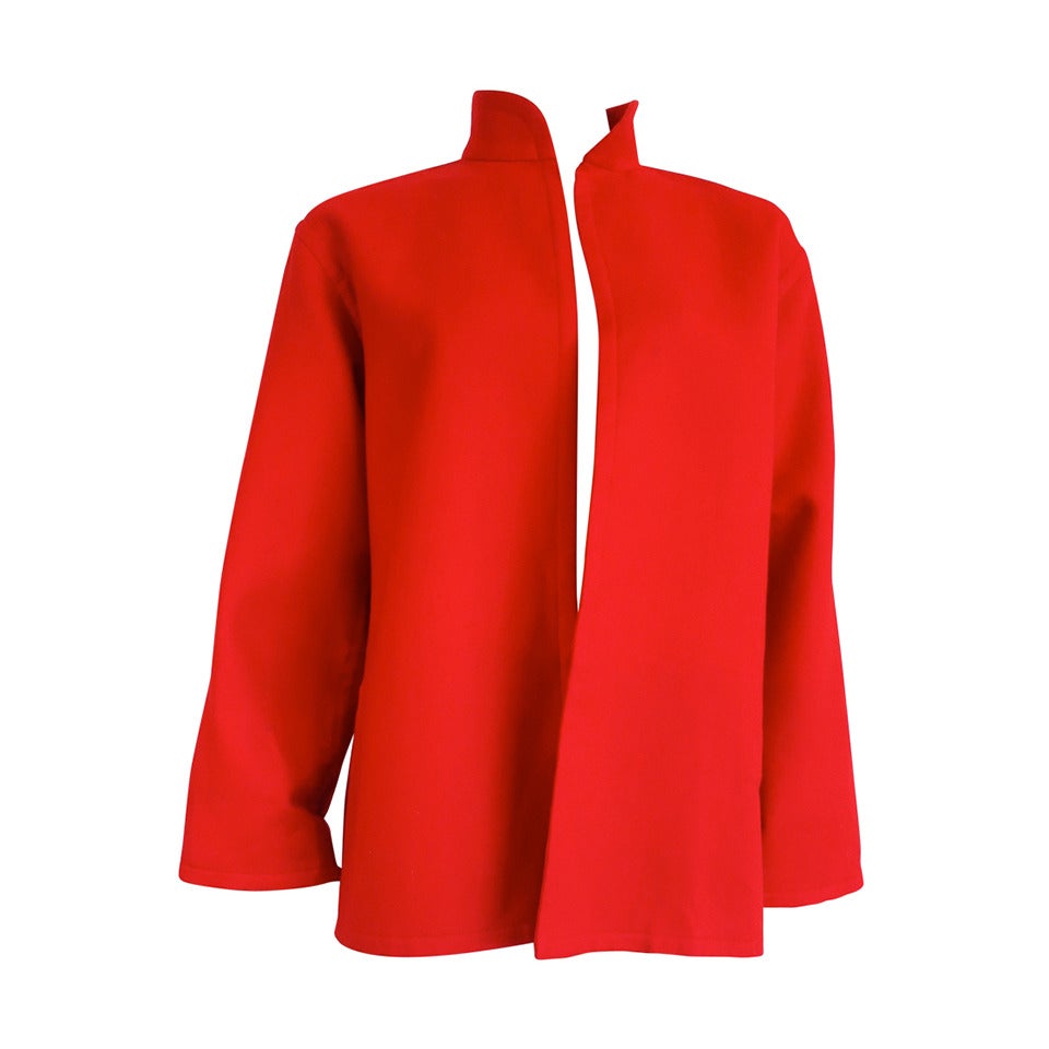 1990's GIVENCHY COUTURE Red wool jacket at 1stDibs